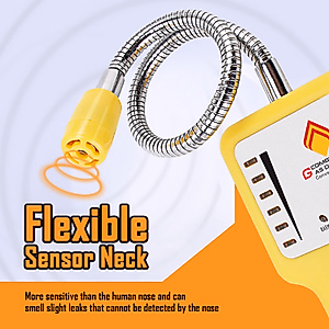 VITITE Natural Gas Detector, Propane Detector, Portable Gas Sniffer, for Locating The Source of Combustible Gas Leaks Like Fuel, Methane, LPG, Sewer Gas in Home, RV, and Gas Pipes