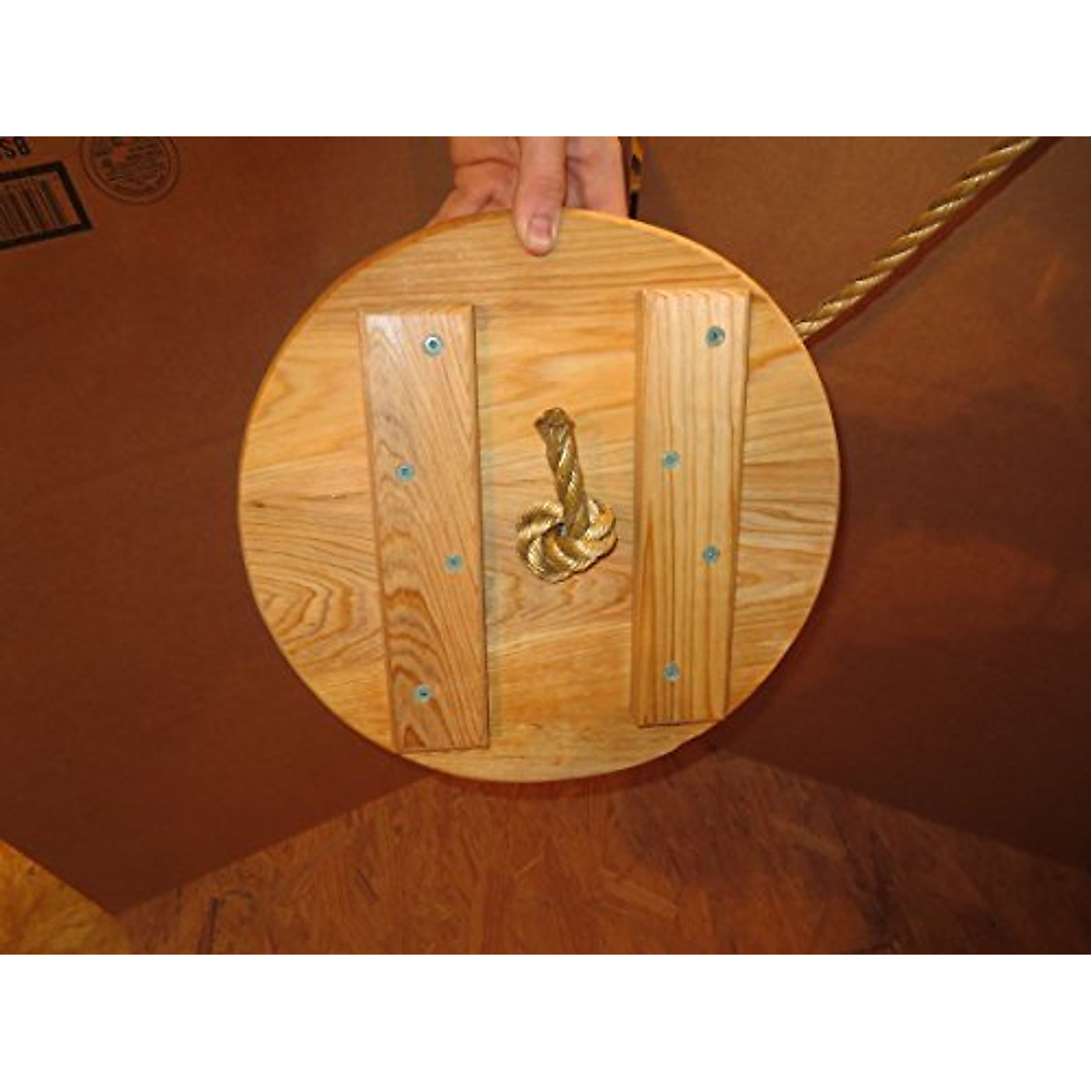 Wood Tree Swings-Tree Swing Cypress Wood Disc Tree Swing and 10 Feet of Rope Not Plywood