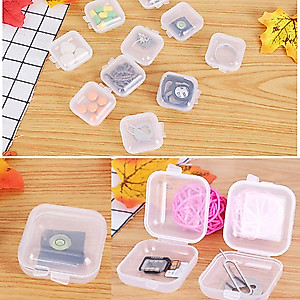 GBSTORE 10 Pcs Mini Clear Plastic Box 1.8 mm Thicken Square Jewelry Earplug Pill Storage Box Case Container with Lid for Bead Makeup Craft Project