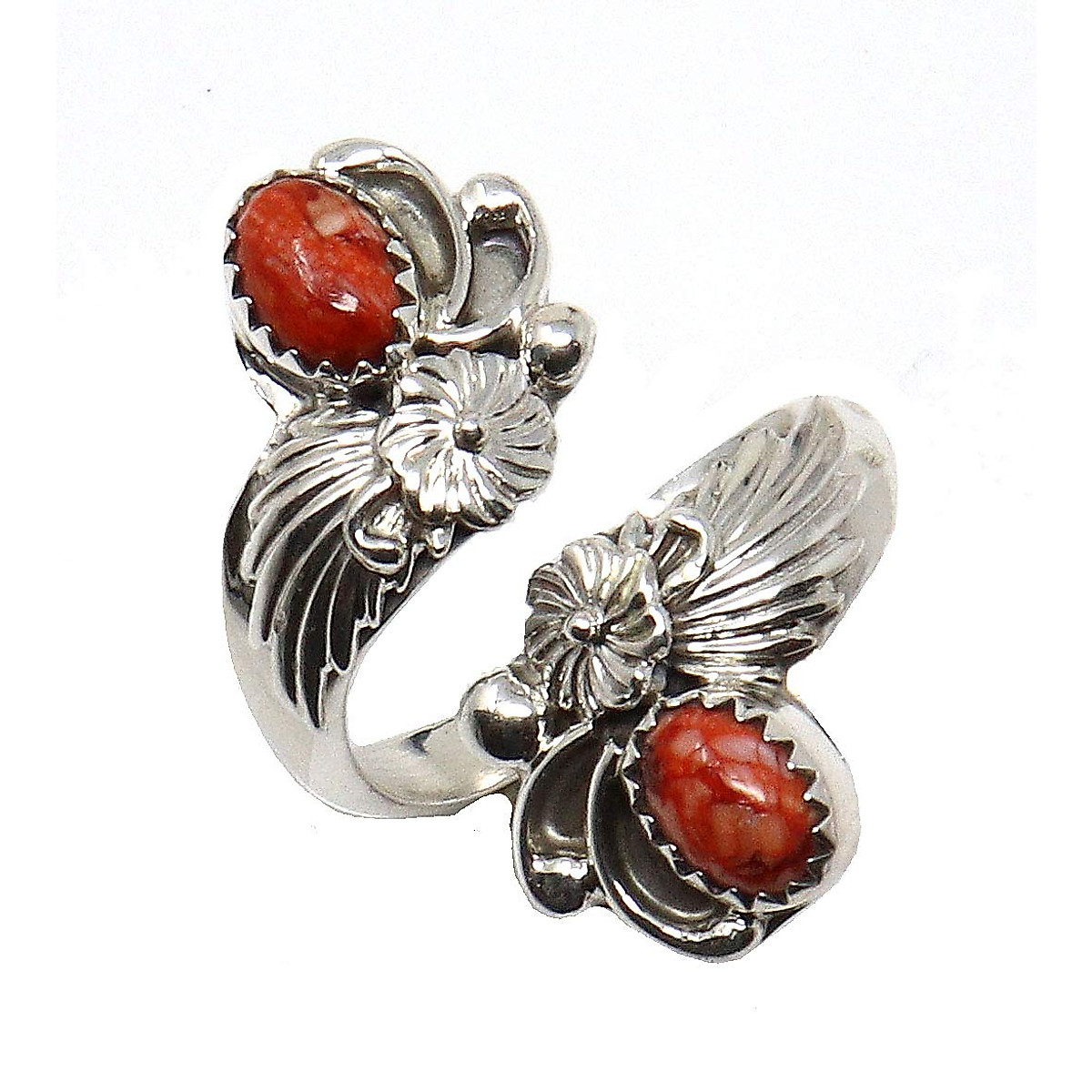 L7 Trading Adjustable Ring Featuring Red Spiney Oyster