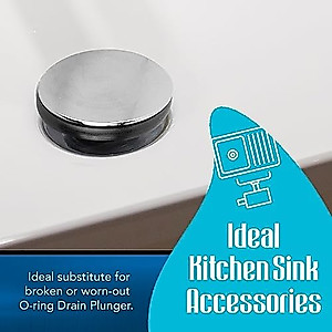 STEADYKLEEN - Sink Drain O Ring (4), Plunger Rubber Gasket for 3 Compartment Sink Style Drain, Replacement O Rings, Complements Twist Waste Valve Drain Stopper for 3-Tier Sink Drain - 4 Total