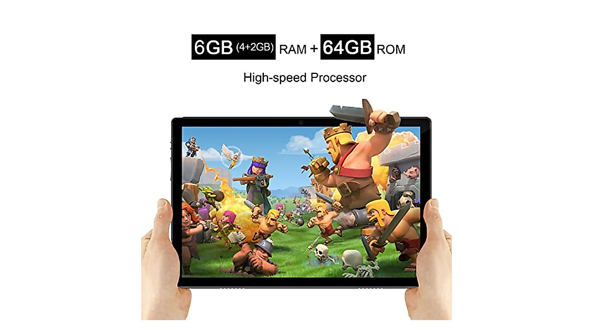 YOBANSE 10-inch Android Tablet with Dual Camera & 5G Wi-Fi