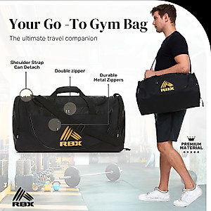 RBX Gym Bags for Men, Small Gym Bag for Women with Shoe Compartment, Duffle Bag for Travel, Sports Bag, Camping, Weekend, Carry On, Overnight Duffel Bag for Women with Shoulder Strap