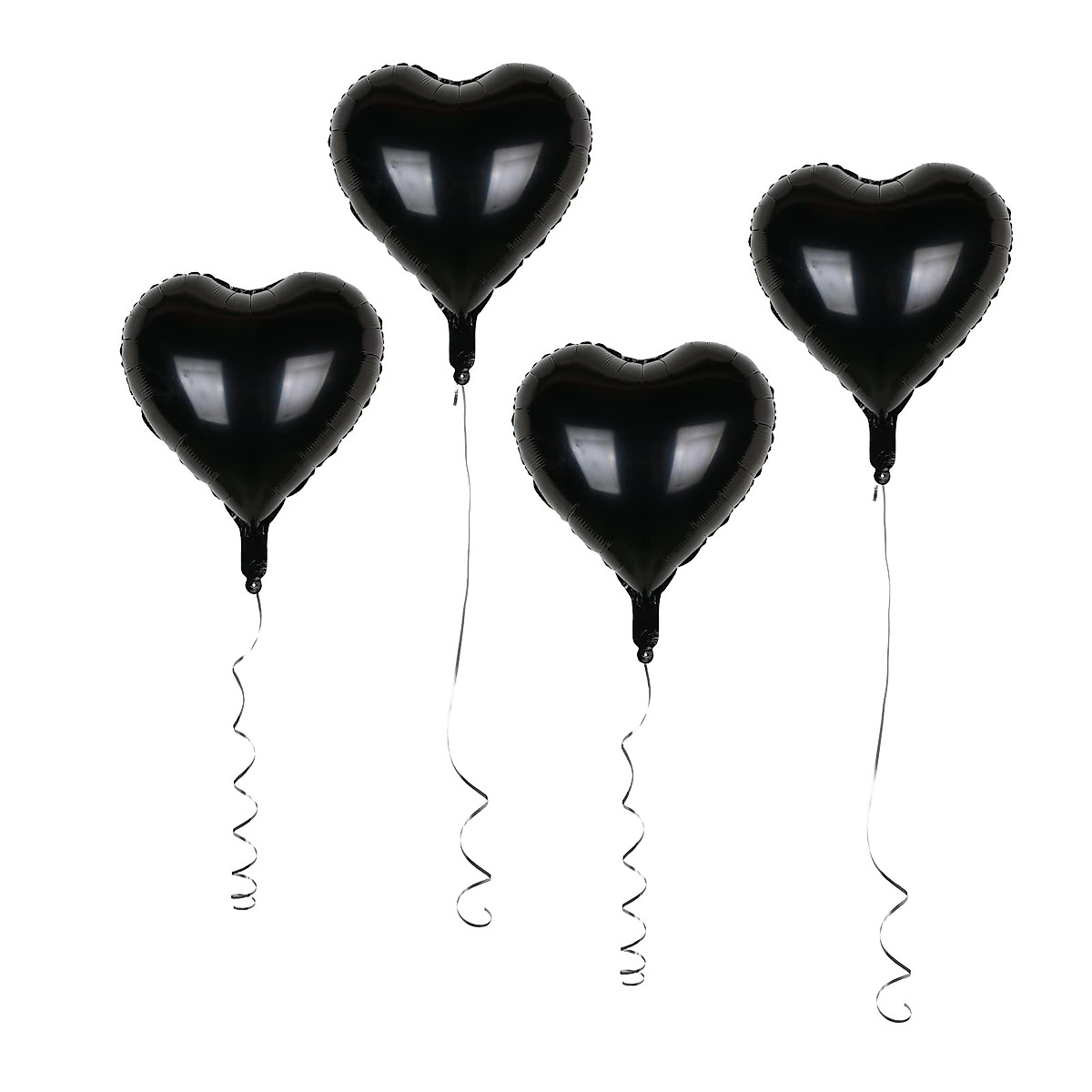 Guzon 15Pcs Black Heart Shaped Balloons 18" Mylar Balloons Aluminum Foil Balloons For Baby Shower Wedding Valentine Decorations Love Balloons Party Decorations