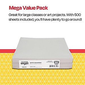 School Smart - 85250 Newsprint Drawing Paper, 30 lb, 8-1/2 x 11 Inches, 500 Sheets