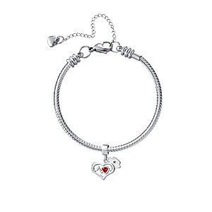 DWJSu Heartbeat RN Nurse Cap Nursing Electrocardiogram Heart Medical Charm Bead fit Pandora Charms Bracelet Necklace for Women