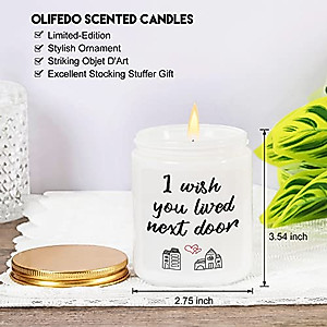 Christmas, Best Friend, Friendship Gifts for Women- Going Away Gifts for Friends Moving- Funny Birthday Housewarming Candle Gifts for Friends Mom Coworker- I Wish You Lived Next Door