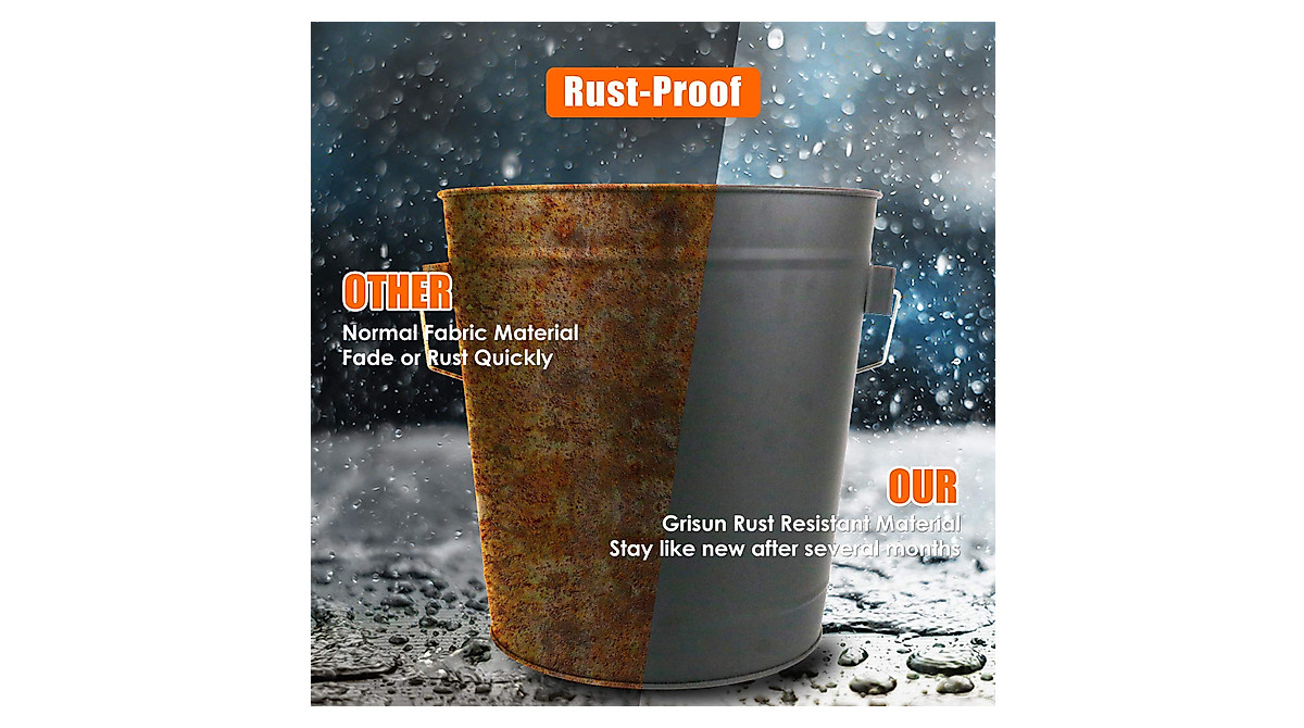 Grisun 5.2 Gallon Ash Bucket with Lid & Shovel Set