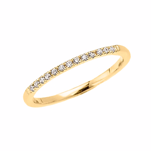 10k Yellow Gold Dainty Diamond Stackable Ring (Size 5)
