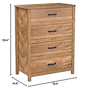 Sauder Cannery Bridge 4-Drawer Chest, L: 31.26" x W: 17.56" x H: 41.5", Sindoori Mango finish