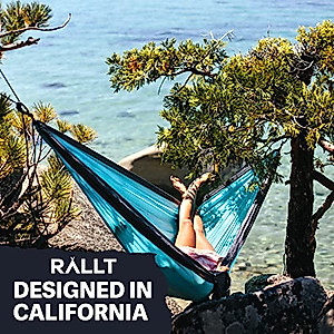 RALLT Ultralight Hammock Straps - Tree Straps w/Wire Gate Carabiners for Portable Outdoor Hiking and Camping Gear - 20ft Suspension System Kit - 2,000+ lbs Polyester Straps (Charcoal, 1 Pack)