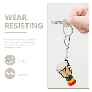 ARTIBETTER Music Lover Gift 3Pcs Djembe Drum Keychain Congo African Wood Drum Goblet Keyring Pendant Car Key Holder Backpack Bag Hanging Ornament for Souvenir Gift Mini African Drum