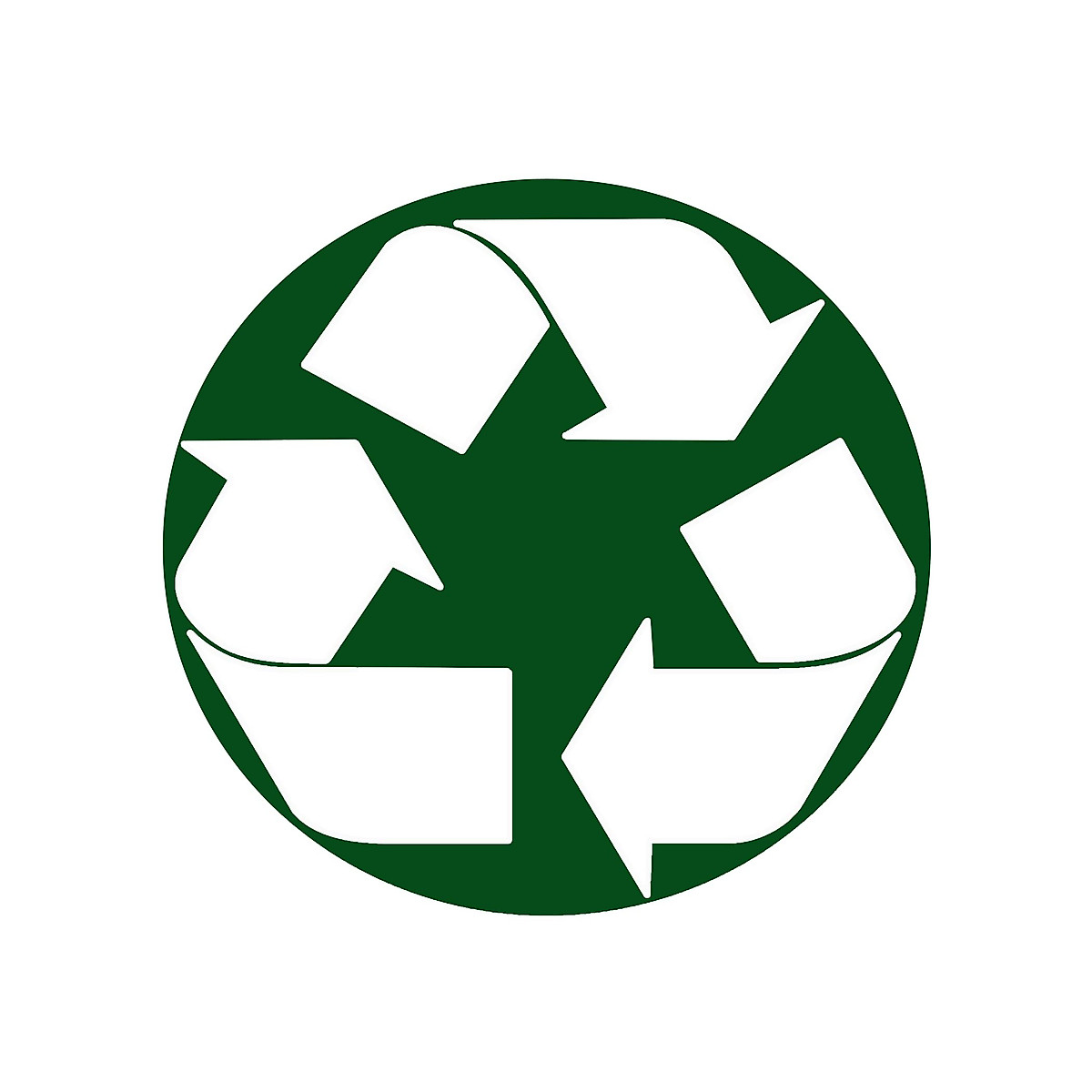 Vinyl Round Recycle Sticker Green Recycle Bin Decal Stickers 3" 4 Pack Trash Can Indoor Outdoor Home Office