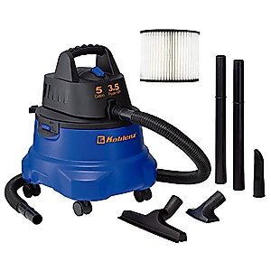 Koblenz WD-5 L2 Portable Wet-Dry Vacuum, 5 Gallon 3.5HP, Blue,Black 5 Year Warranty