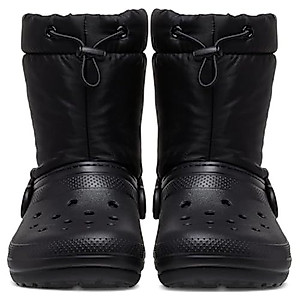 Crocs Unisex Classic Lined Neo Puff Fuzzy Winter Boots Snow Black, Numeric_9 US Women