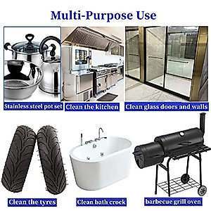 Grill Scrubber Pad,Griddle Cleaning Kit, Blackstone Griddle Seasoning,Grill Brush 5 Piece and 1 Grill Pad Holder, Cleaning Brush for Charcoal, Cast Iron Cookware, Oven,Gas Grills,Stovetop,Grate