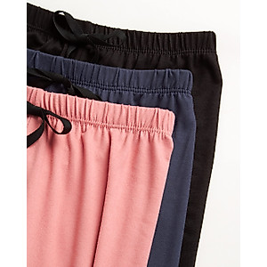 Sweet Hearts Girls' Sweatpants - Super Soft Athletic Performance Joggers: Made in USA (3 Pack), Size 10-12, Black/Mauve/Navy