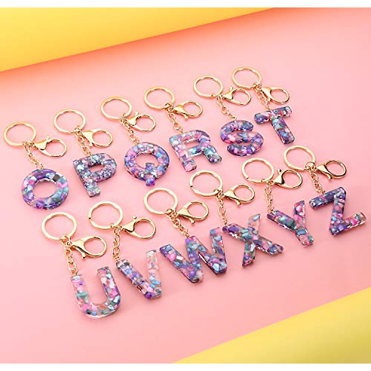 Lenlorry Letter G Keychain Accessories Cute Crystals Keyring Initial Key Ring for Women