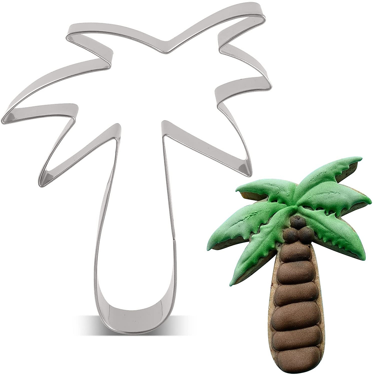 LILIAO Palm Tree Cookie Cutter - 3.4 x 4.2 inches - Stainless Steel