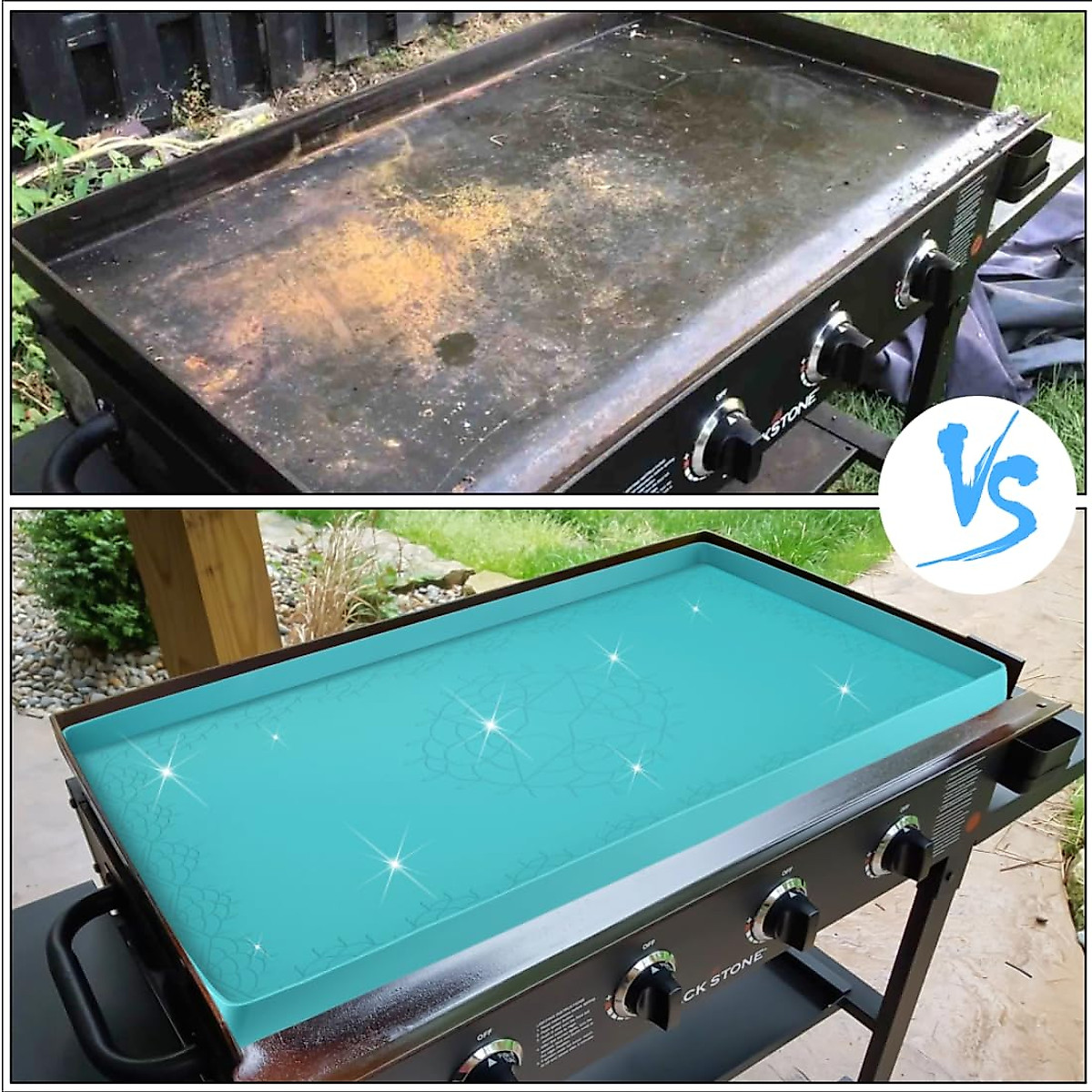 Striludo Silicone Griddle Mat for Blackstone Griddle,Heavy Duty Food Grade Silicone Protective Cover Mat,Protect Your Grill from Rodents,Insects,Debris and Rust, Blue (22 Inch)