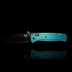 Turquoise Teal, Smooth, Billet Aluminum, Full Size Bugout, Gift for dad, Everyday Carry Knife Scales