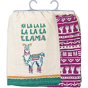 Primitives by Kathy Christmas Boho Dish Towel Set, FA La Llama