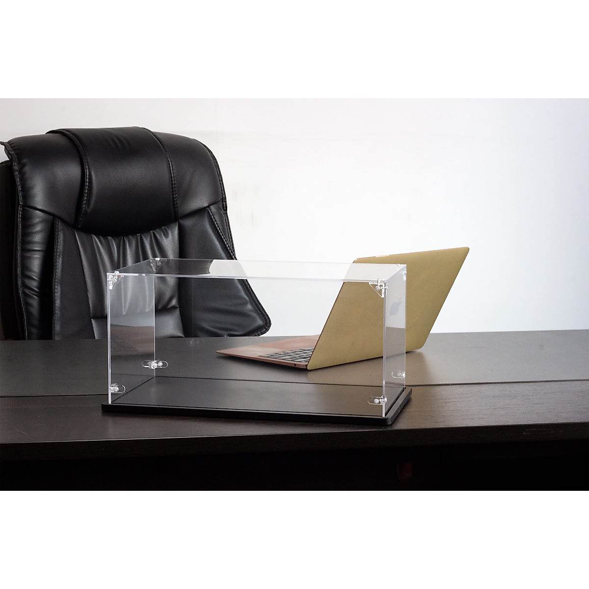 Gemutlich Acrylic Display Case 3mm Thickness Inner 15 x 8 x 7 Inches, Solid Wooden Base Dustproof Clear Display Box Showcase for Lego Cars Diecast Model Cars 10295 10300 42123 21317 10290 21328 10282