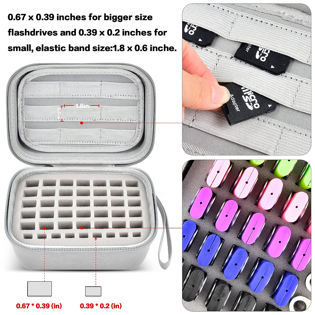 Hard Carrying Case for Oculus Quest 2 All-in-One VR Gaming Headset with USB Flash Drive Case Grey - 2 Pack