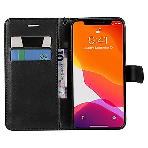 Fansipro Phone Cover Wallet Folio Case for LG V20, Premium PU Leather Slim Fit Cover for LG V20, 2 Card Slots, Super Fitting, Black
