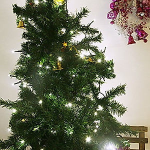 Lalapao Battery Operated 200 LED String Lights with Automatic Timer Fairy Christmas Lighting Decor for Outdoor Indoor Xmas Tree Garden Patio Lawn Outside Home Party Landscape Decorative (White)