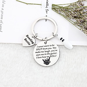 WSNANG Bowler Gift Bowling Partner Gift Bowling Bestie Keychain Bowling Team Gifts Bowling Lover Gifts (Bowling Roll K)
