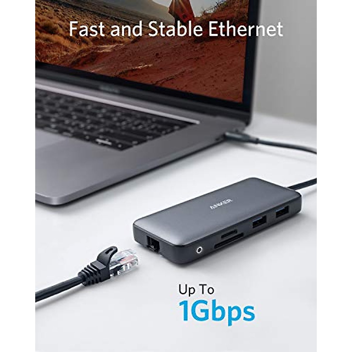 Anker 553 USB-C Hub, 8-in-1 USB C Dock, Dual 4K HDMI USB C to USB Adapter, 1 Gbps Ethernet USB Hub, 100W Power Delivery, SD Card Reader for MacBook Pro, XPS and More
