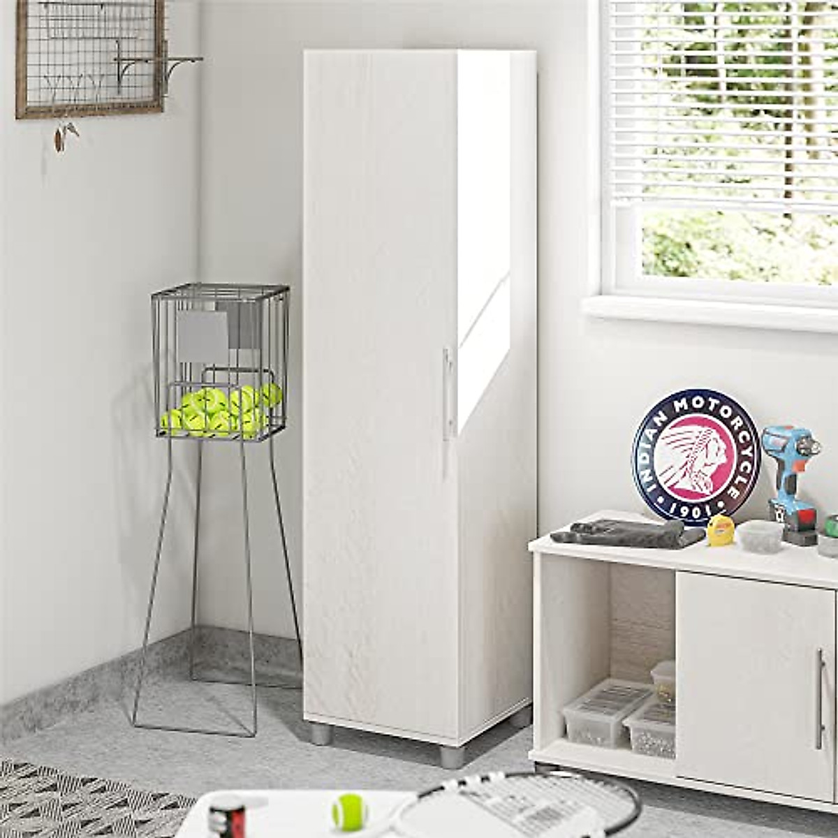 SystemBuild Camberly 60" Tall Storage Cabinet, Ivory Oak