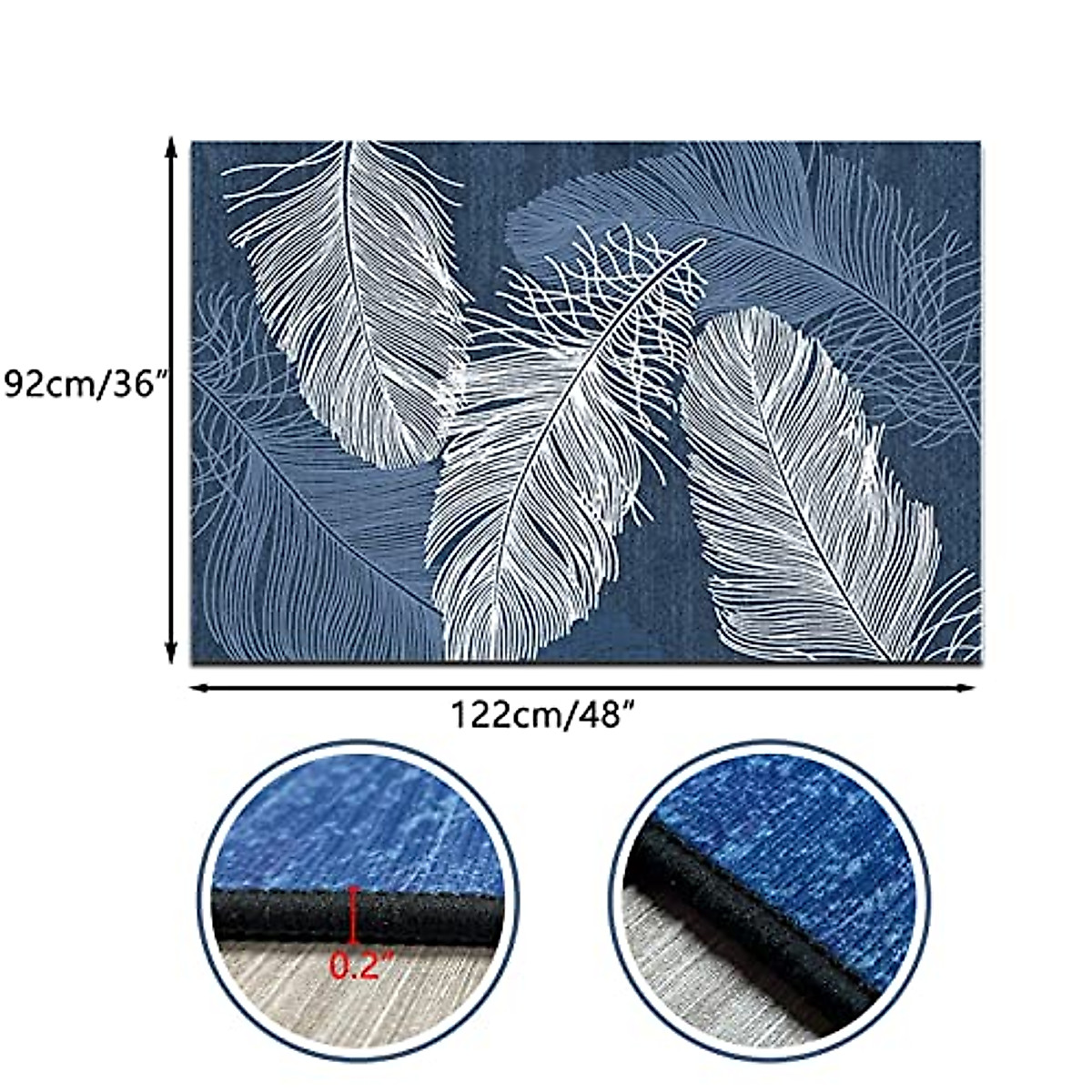 YEXEXINM 36"X48" Chair Mat for Hardwood Floor, Anti-Slip Desk Chair Mat, Chair Rugs Floor Protectors Mat, Desk Chair Mat for Computer Rolling Chair, Chair Carpet Mat for Home Office