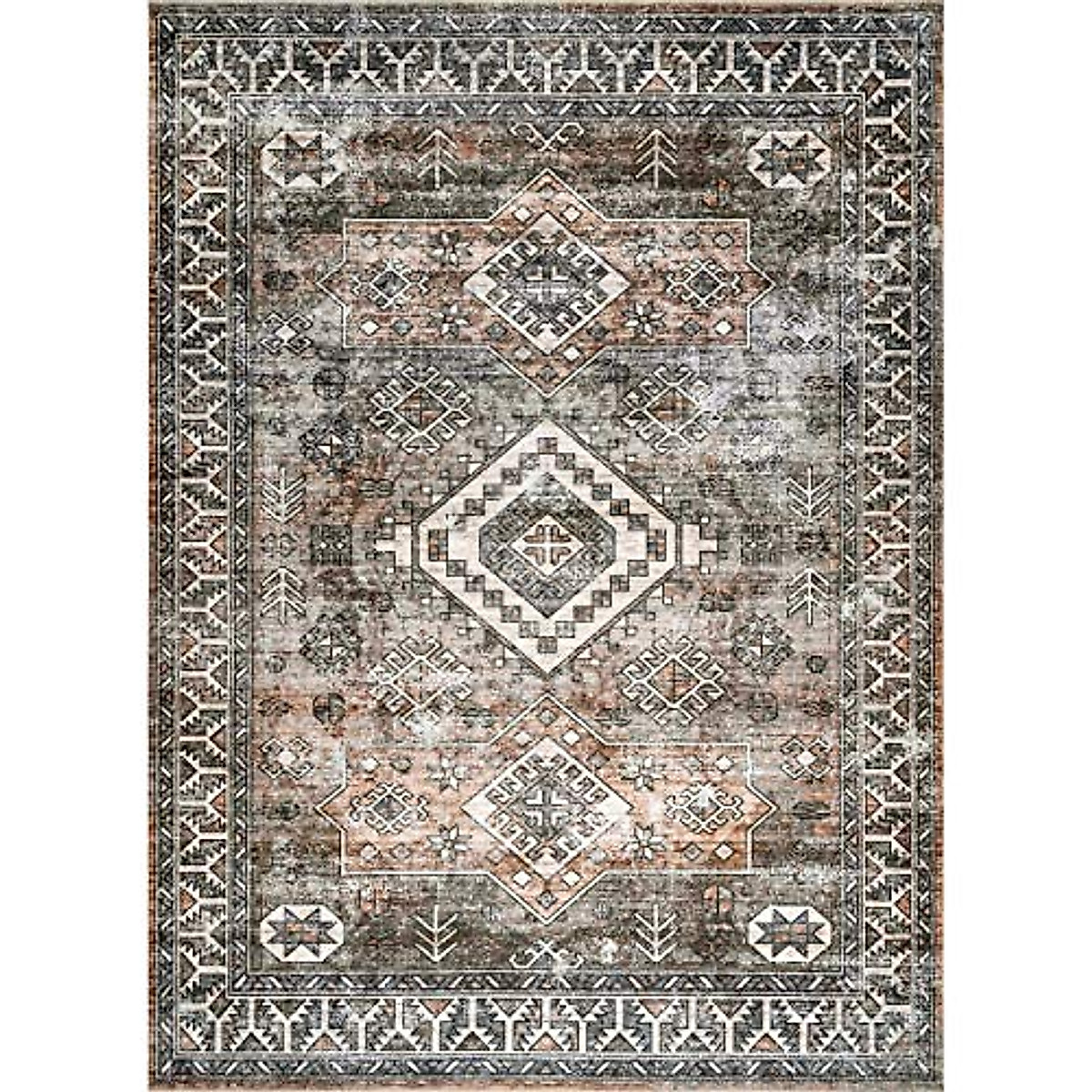 nuLOOM Bowie Machine Washable Tribal Pattern Area Rug 5 x 8 ft