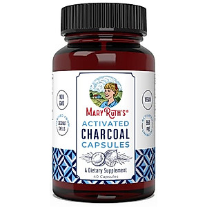 Activated Charcoal | Activated Charcoal Capsules | Supplement for Natural Detoxification | Alleviates Gas & Bloat | Derived from Coconut Shells | Vegan | Non-GMO | Gluten Free | 40 count