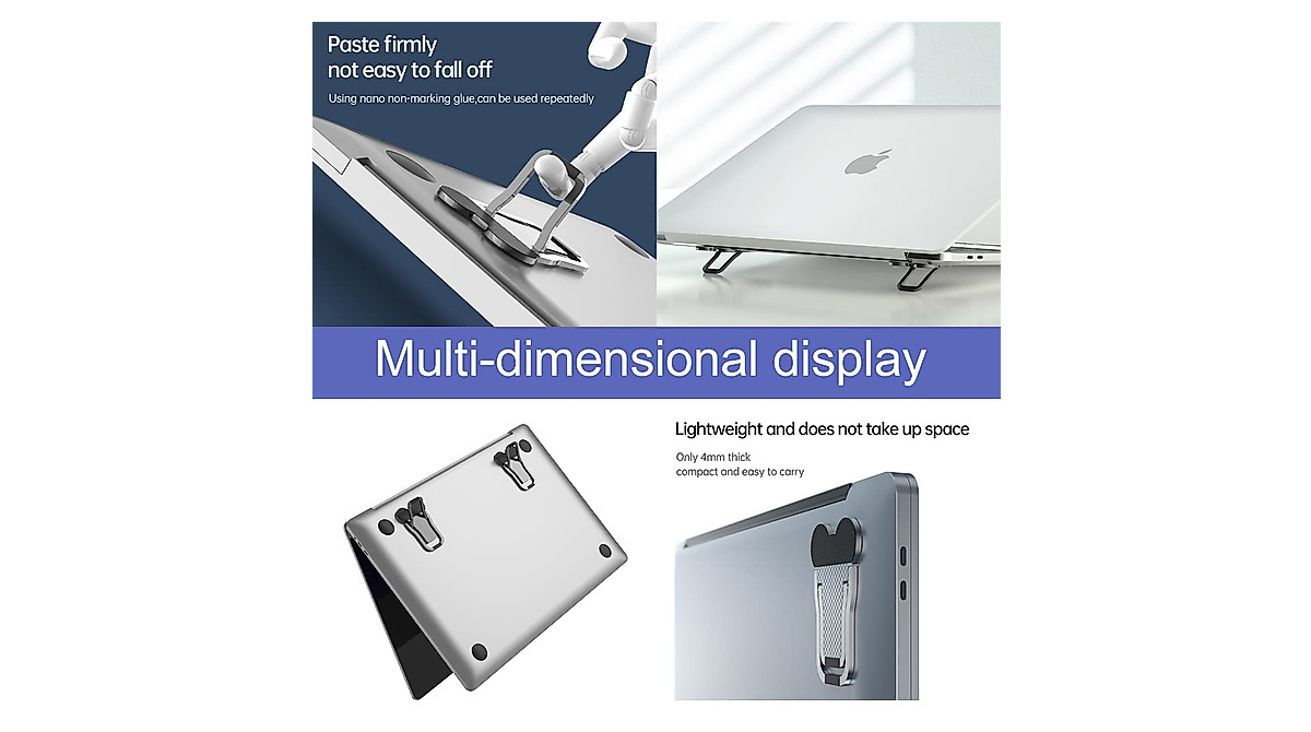 Muchly Portable Keyboard Stand - Foldable Aluminum Laptop Riser