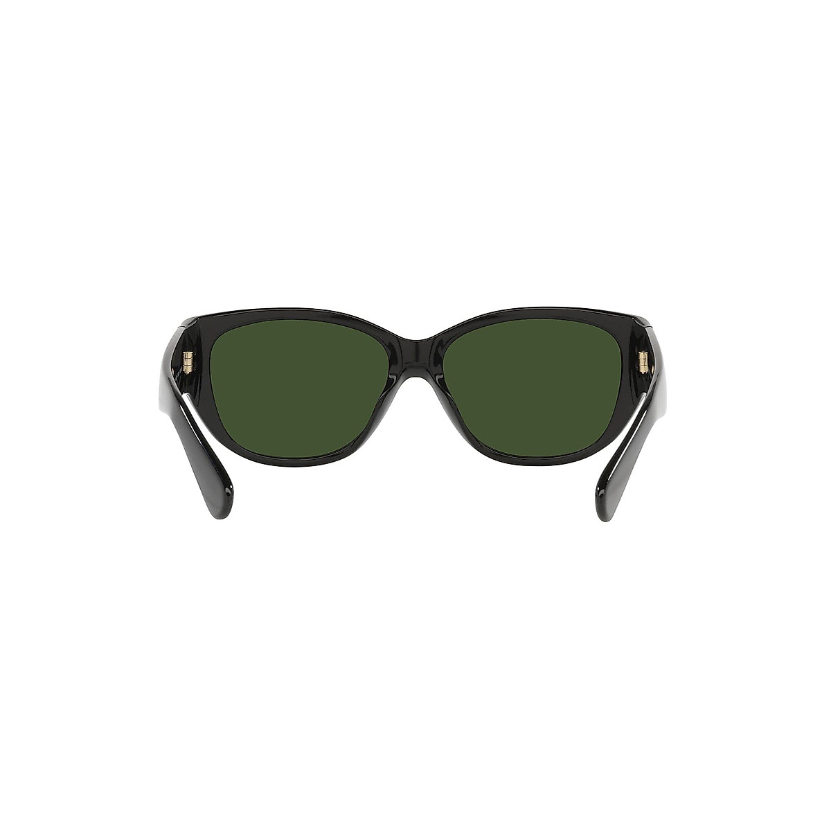 Ralph by Ralph Lauren Women's RL8193 Square Sunglasses, Shiny Black/Bottle Green, 56 mm