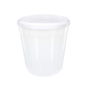 Poly Farm 2.5 Gallon Semi-transparent Ice Cream Tub with Lid (White Lid, 10)