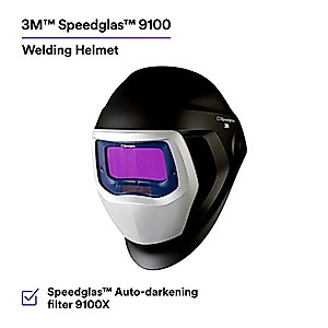 3M Speedglas Welding Helmet 9100 06-0100-20SW, with ADF 9100X, Black Large Lens