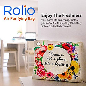 Rolio - Bamboo Charcoal Air Purifying Bag - Odor and Moisture Absorber for Home, Car, Closet, Bathroom, Litter Box, Shoes - Activated Charcoal Air Freshener