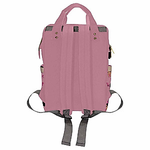 Artsadd Personalized Name Large Capacity Diaper Bags, Peekaboo Princess Heart Glitter Daypack Custom Name Backpack Casual Daypack Bag Nappy Bag Gifts for Daughter Granddaughter