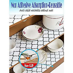 BHCORNER White Shelf Liners For Kitchen Cabinets 12"x20FT Cabinet Liner,Waterproof Contact Paper For Cabinet ,Easy To Cut Drawer Liner For Kitchens Non-Slip Refrigerator Liners For Shelves(12x240inch)