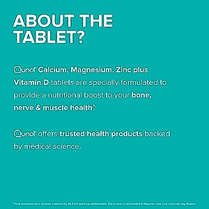 Qunol Magnesium 3 in 1 Tablets with Calcium, Magnesium & Zinc for Immune Support, Bone, Nerve, and Muscle Health Supplement, 270 Count