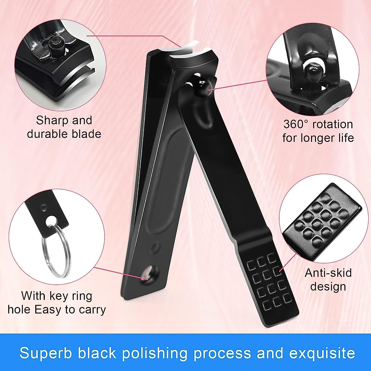 Fangze Tweezers and Fingernail Clippers Kit, 8 Pcs Professional Tweezer Nail Clipper Set Stainless Steel Manicure Tools with Case for Men Women