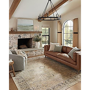 Magnolia Home by Joanna Gaines x Loloi Millie Collection MIE-03 Gold / Charcoal 2'-3" x 3'-10" Accent Rug