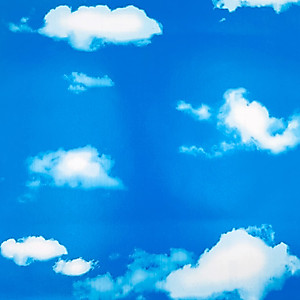 Yifely Blue Sky White Clound Shelf Liner Paper Self Adhesive Vinyl Wallpaper for Bedroom Living Room 17x118 Inch