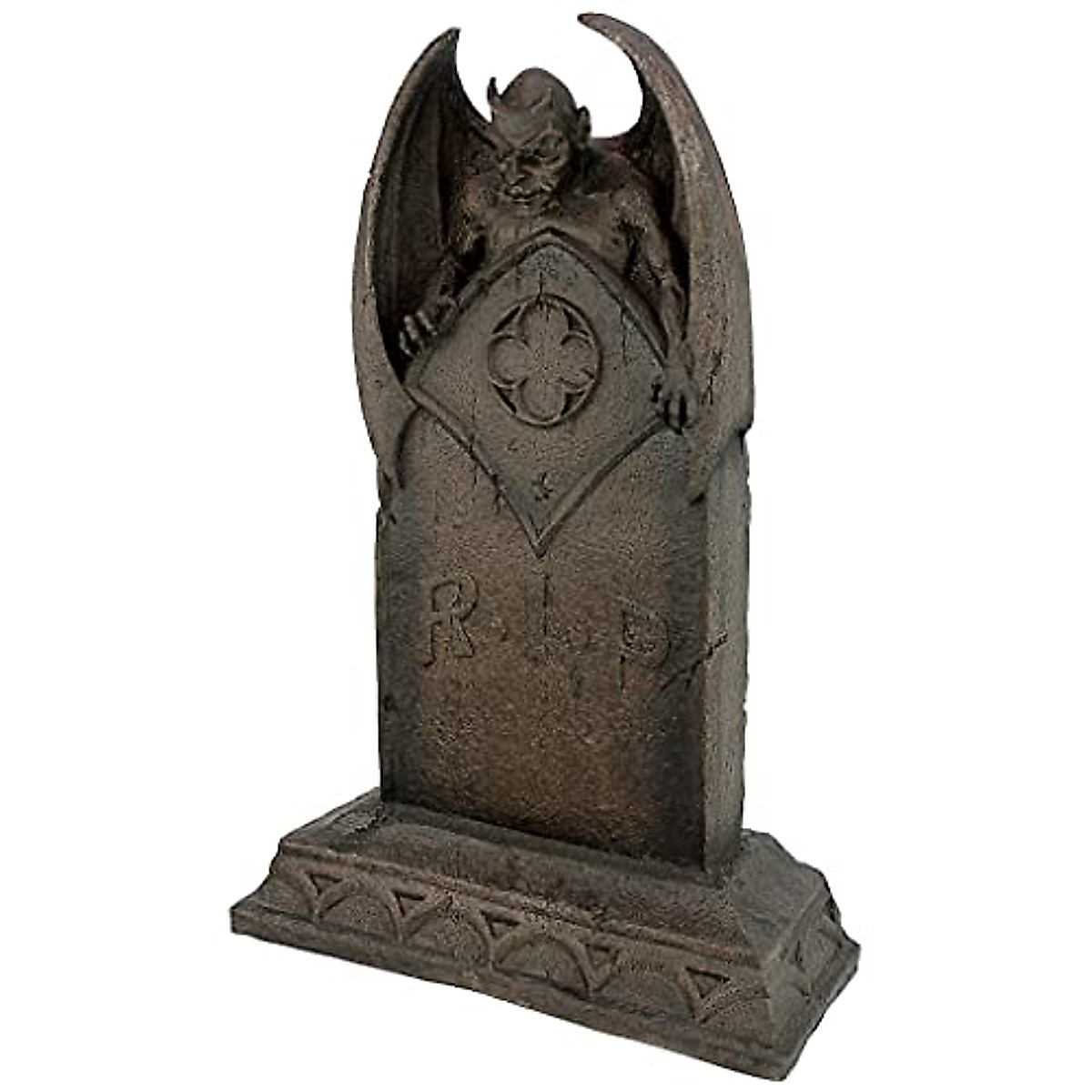 Design Toscano DB160282 The Vampire Demon Halloween Tombstone Gothic Decor Garden Graveyard Statue, 22 Inch, Greystone