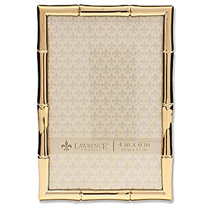 Lawrence Frames Bamboo Design Metal Frame, 4x6, Gold