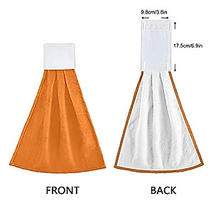 Orange Halloween Kitchen Hanging Towel 12 x 17 in Bath Bathroom Towels Hand Tie Towel Set 2 Pcs Tea Bar Dish Cloths Dry Towel Soft Absorbent Durable for Laundry Room Decor